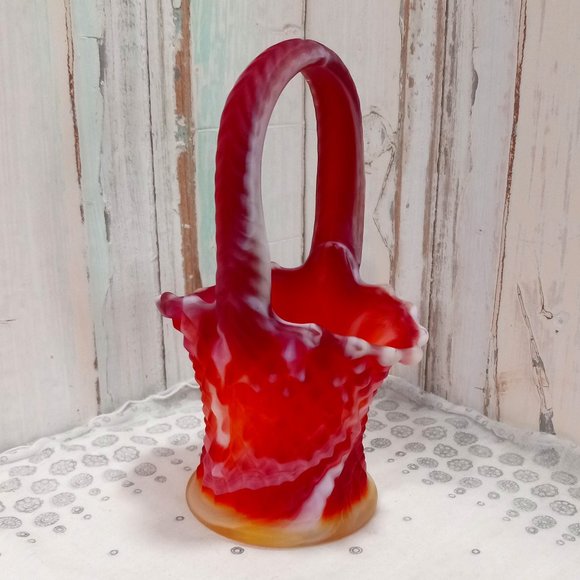 Imperial Glass | Accents | Mini Imperial Satin Slag Glass Basket | Poshmark